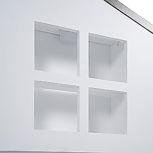 Harper & Bright Designs Full Size Platform Bed with Storage and Headboard Footboard LED Lights, Solid Wood House Bed Frame, No Box Spring Needed, Easy Assembly (White)