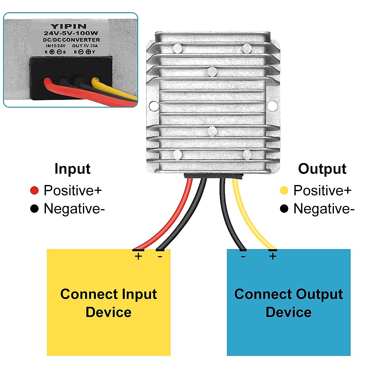 DC Voltage Regulator Buck Converter DC 12V 24V Step-Down to 5V 20A 100W Reducer stabilized Power Supply Converter Waterproof Module Transformer