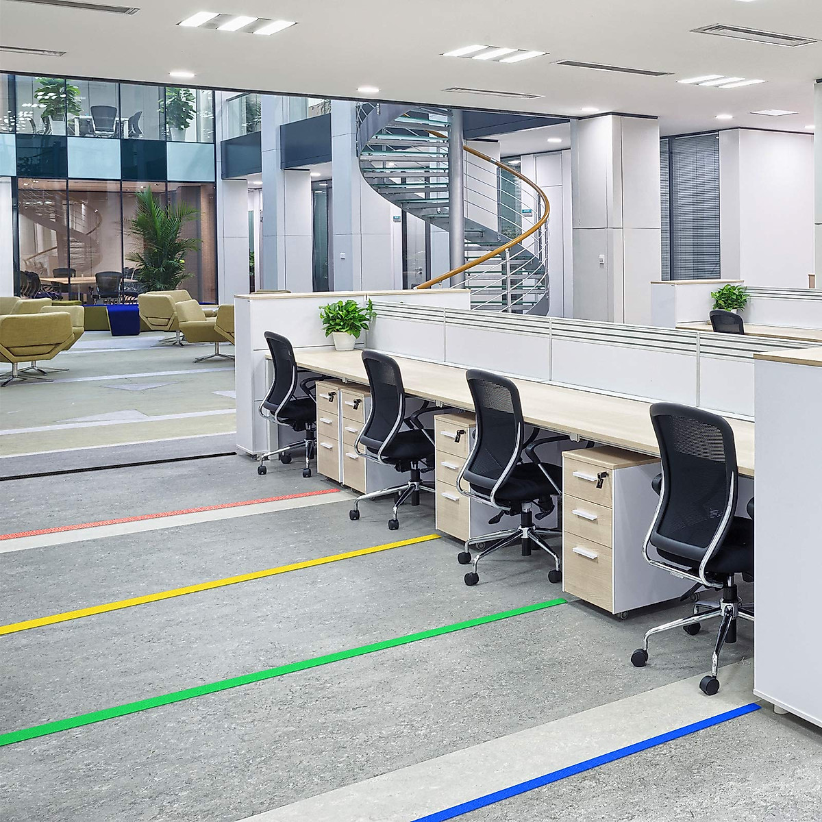 Chuangdi 8 Rolls Carpet Marker Strips Carpet Nylon Carpet Strips for Classroom, Teachers, Office, Social Distance, 8 Colors(131 Feet)