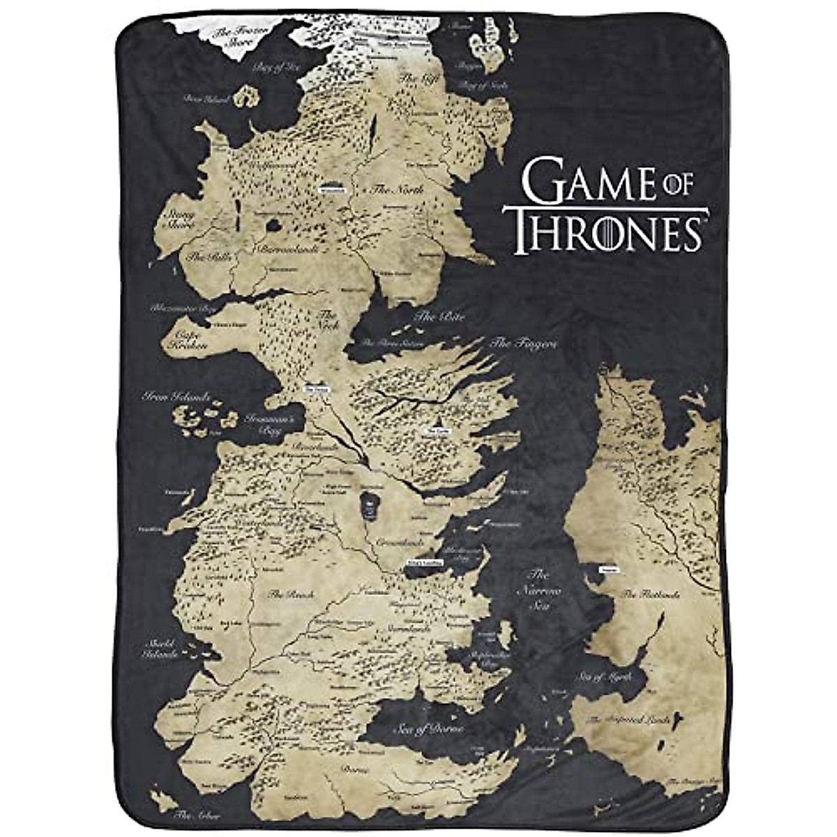 Game of Thrones Westeros Throw Blanket - Measures 46 x 60 inches - Fade Resistant Bedding Super Soft Fleece Bedding (Official Game of Throne Product)