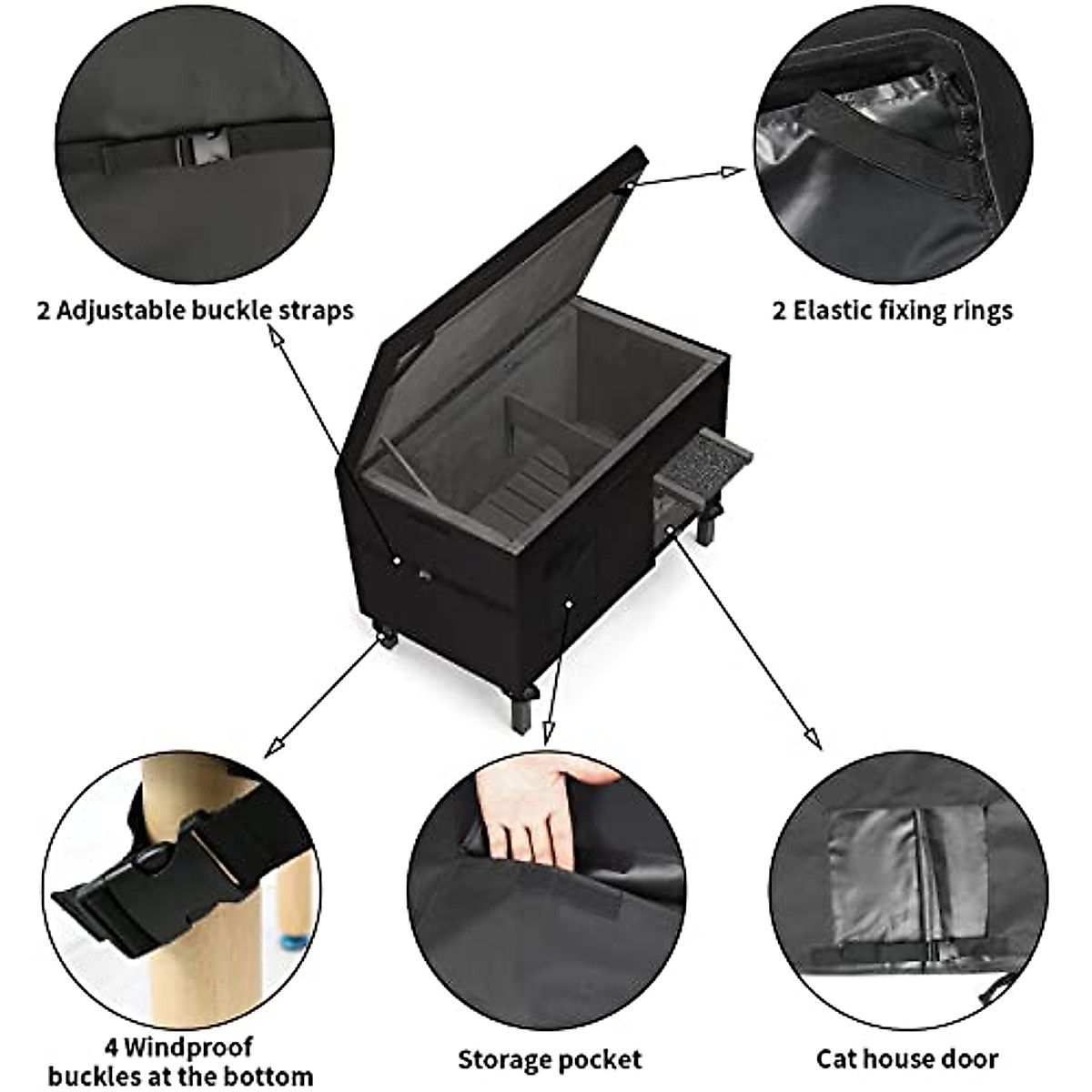 Cat House Cover Outdoor Winter,Feral Cat House Cover Weatherproof -35x22.4x20in (Only Cover)