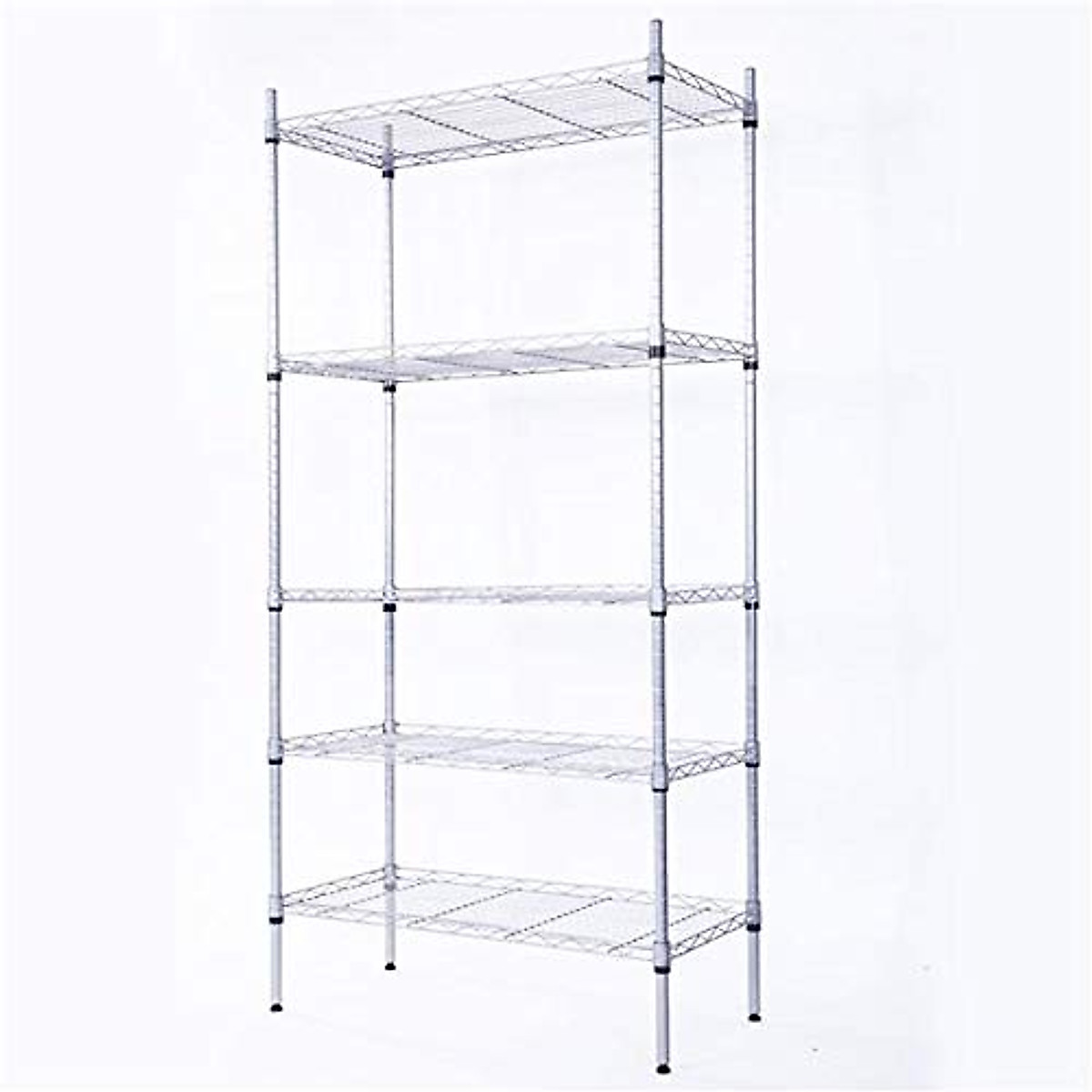 HH Building 5-Tier Wire Shelving Unit Adjustable Steel Wire Rack Shelving 5 Shelves Steel Storage Rack, Function Metal Shelves Garage Storage Shelves for Kitchen Living Room Office Garage