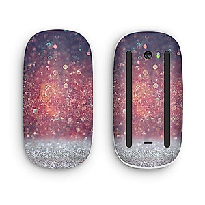 Design Skinz Red and Blue Glowing Orbs with Silver Sparkle Vinyl Decal Compatible with The Apple Magic Mouse 2 (Wireless, Rechargable) with Multi-Touch Surface
