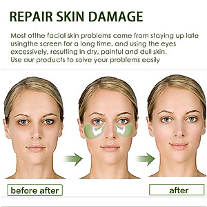 YIDIXING Green Tea Under Eye Mask – Look Younger and Reduce Wrinkles and Fine Lines Under eye patches, Improve and Firm eye Skin - Pure Natural Material Extraction(30 Pairs)