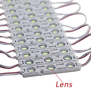 Rextin Super Bright 200pcs 3 LED Module White 5630 5730 SMD 40-45LM Per led Waterproof Decorative Light for Letter Sign Advertising Signs with Tape Adhesive Backside