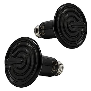 LLCHB Ceramic Heat Emitter, Ceramic Heat Lamp Bulb, Infrared Reptile Heat Emitter Heater Lamp Bulb for Turtle Snake Chicken, 2 Packet (150)