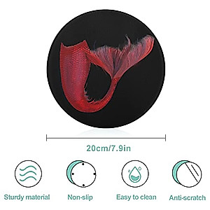 Mermaid Tail Printed Round Cutting Board Glass Chopping Blocks Mats Food Tray for Home Kitchen Decoration