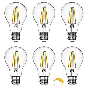 CRIRY Dimmable LED Light Bulbs 60W Equivalent, 6W, 2700K Warm Soft White Light LED Bulbs, A19 LED Bulb Clear 60W for Living Room Bedroom Bathroom Outdoor, 750LM, E26 Base, 6Packs