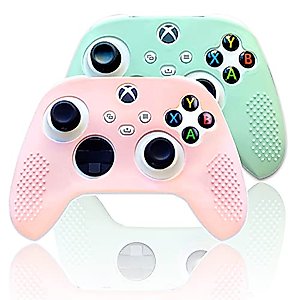 BelugaDesign Pastel Skin Cover for Controller | Soft Sleeve Shell Case with Textured Grip | Compatible with Xbox Series X/S and Xbox One (Pink + Green)
