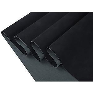 CDY Frosted Faux Leather Sheets: 35x135cm Black Soft Faux Suede Fabric Synthetic Material PU Solid Color Faux Leather Roll for Upholstery Crafts, DIY Sewing (Black)