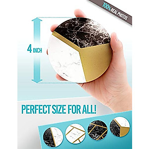 Set of 4 Fancy Absorbent Stone Coasters for Bars and Tables in Nude Colours