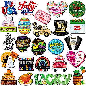 Flutesan 24 Pcs Holiday Magnets St. Patrick's Day Refrigerator Magnets Seasonal Easter Day Fridge Magnets Welcome Back to The School Magnets Festival Fridge Dishwasher Car Magnet