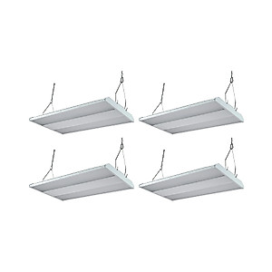 LeadLumens 4Pack 2FT 165W High Bay Light LED, Dimmable 0-10V, 22,275Lm, 120-277v AC, 400w MH Equal, 5000K Daylight Linear Hanging Light for Warehouse Workshop Gyms