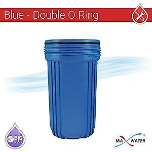 2 Pack 10" BB Blue Whole House Water System Filter Housing 1" NPT Brass Ports w/Pressure Release, 2 Pressure Gauges, Wrench and 2 Brackets