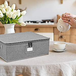 VTVT Cup and Mug Storage Box with dividers,Protects for 12 Coffee Mugs and Tea Cups,Hard Shelled for Glassware Moving (Cups Storage)