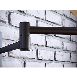 Kenroy Home 30110BLKP Simplicity Wall Swing Arm Lamp with Matte Black Finish, Modern Style, 14" Height, 15.5" Width, 25" Depth