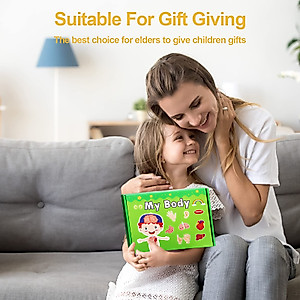 Montessori Toys for Toddlers, Body Learning Toys for Kids Toddlers, Learning Binder Sturdy Book Toddler Activity Educational, Early Learning Toys Book for 2 3 4 Year Old Boys & Girls