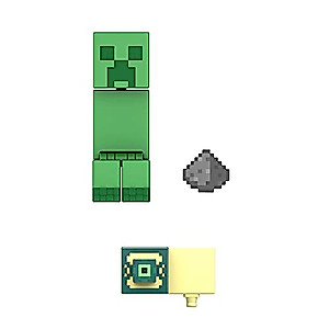 Mattel Minecraft Toys 3.25-Inch Action Figure, Creeper With Accessory & Portal Piece, Toy Collectible Inspired By Video Game