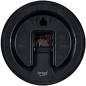 Bernhard Products Black Wall Clock Silent Non Ticking 10 Inch Quality Quartz Battery Operated Round Easy to Read Home/Office/Kitchen/Classroom/School Clock Sweep Movement