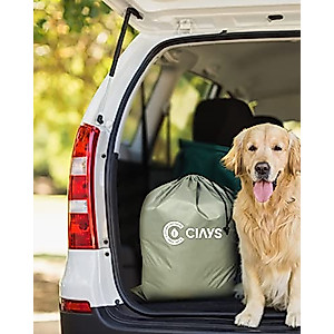 Ciays Air Mattress Queen with Built-in Pump, Double High Blow Up Mattress with Carrying Bag, Inflatable Air Bed for Guests, Family, Brown