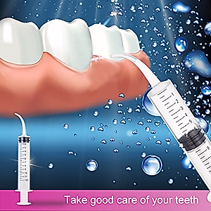 8 Pcs Syringe 12cc Dental Irrigation Syringe with Curved Tip Wisdom Teeth Syringe Measurement Syringe Disposable Water Oral Mouth Liquid Tonsil Stone Squirt Mouthwash Cleaner Syringes