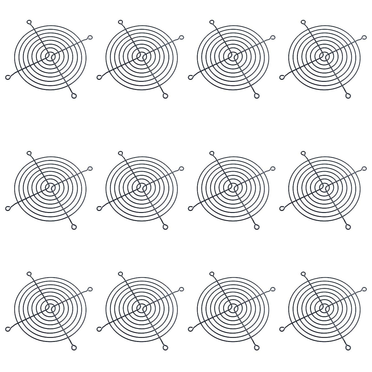 Semetall Cooling Fan Protective Grill 12Pcs 120mm Computer Case Cooling Fan Grill Metal Grill for 120mm Fans,Cooling Fan Finger Guard Protective Grill for PC Ventilator(Black)