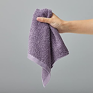 Amazon Basics Fast Drying, Extra Absorbent, Terry Cotton Washcloths - Pack of 24, Lavender, 12 x 12-Inch