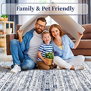 IMINROME Washable Rug 8x10 Bohemian Large Rug Abstract Area Rug for Living Room Washable Bedroom Rug Non-Shedding Large Area Rug Abstract Rug Non-Slip Carpet for Nursery Room Home Office