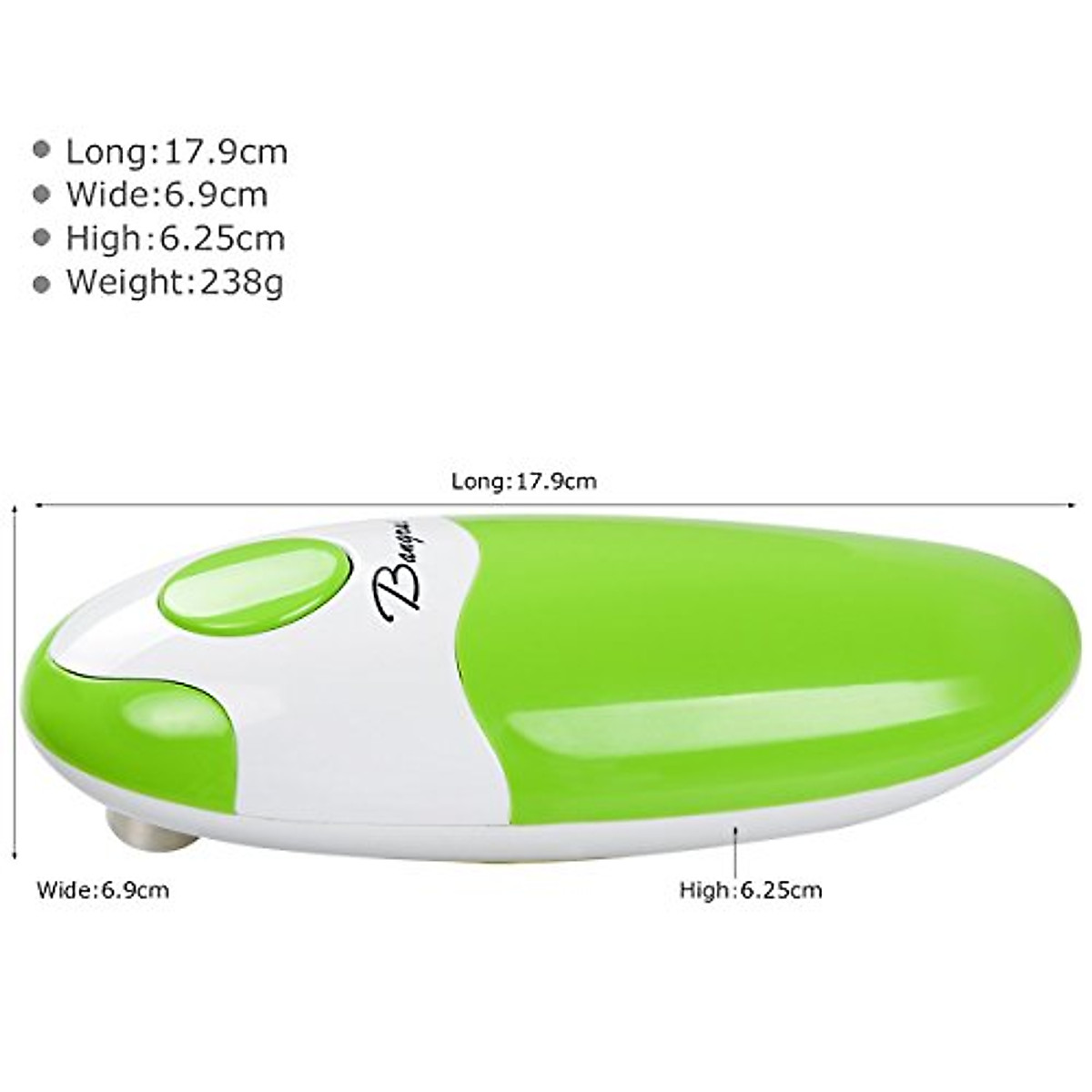 Kitchen Automatic Safety Cordless One Tin Touch Electric Can Opener& Bangrui Professional Electric Can Opener.One-touch switch .Smooth can edge.Being friendly to left-hander and arthritics!(Green)