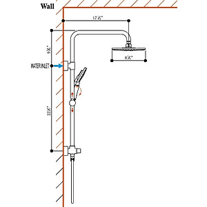 BRIGHT SHOWERS Rain System Including 9 Inch Rainfall shower head and Handheld with Height Adjustable Holder, Solid Brass Rail and 60 Inch Long Stainless Steel Shower Hose