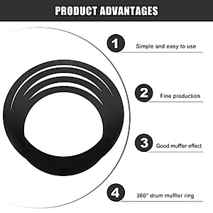 Milisten 4pcs Drum Dampener Gel Transparent Drum Dampener Soft Drum Damper Gel Pads Drum Silencers for Drums Tone Control Supplies Black, 40.5X40.5X0.2CM, H19C20614EKCK
