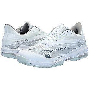 Mizuno Wave Exceed Light 2 AC Women Sneaker, White-Metallic Grey, 6.5