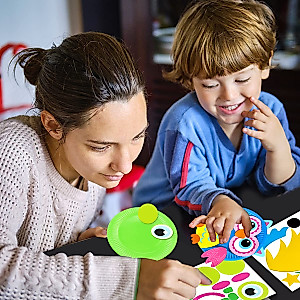 Vinlon Paper Plate Art Kits, 20 Packs Recognize Animals Assembling Project Creative Crafts Toys for Boys and Girls Birthday Christmas Holiday Gifts