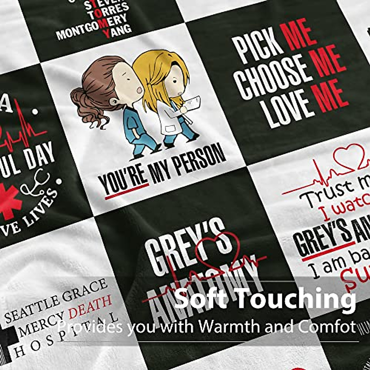 Blanket Luxury Throw Warm and Cozy Flannel Bed Blanket for Sofa Travel Yoga Camping Cinema Home Beach Sized for Kids Adults (You're My Person 2, 40"X50")