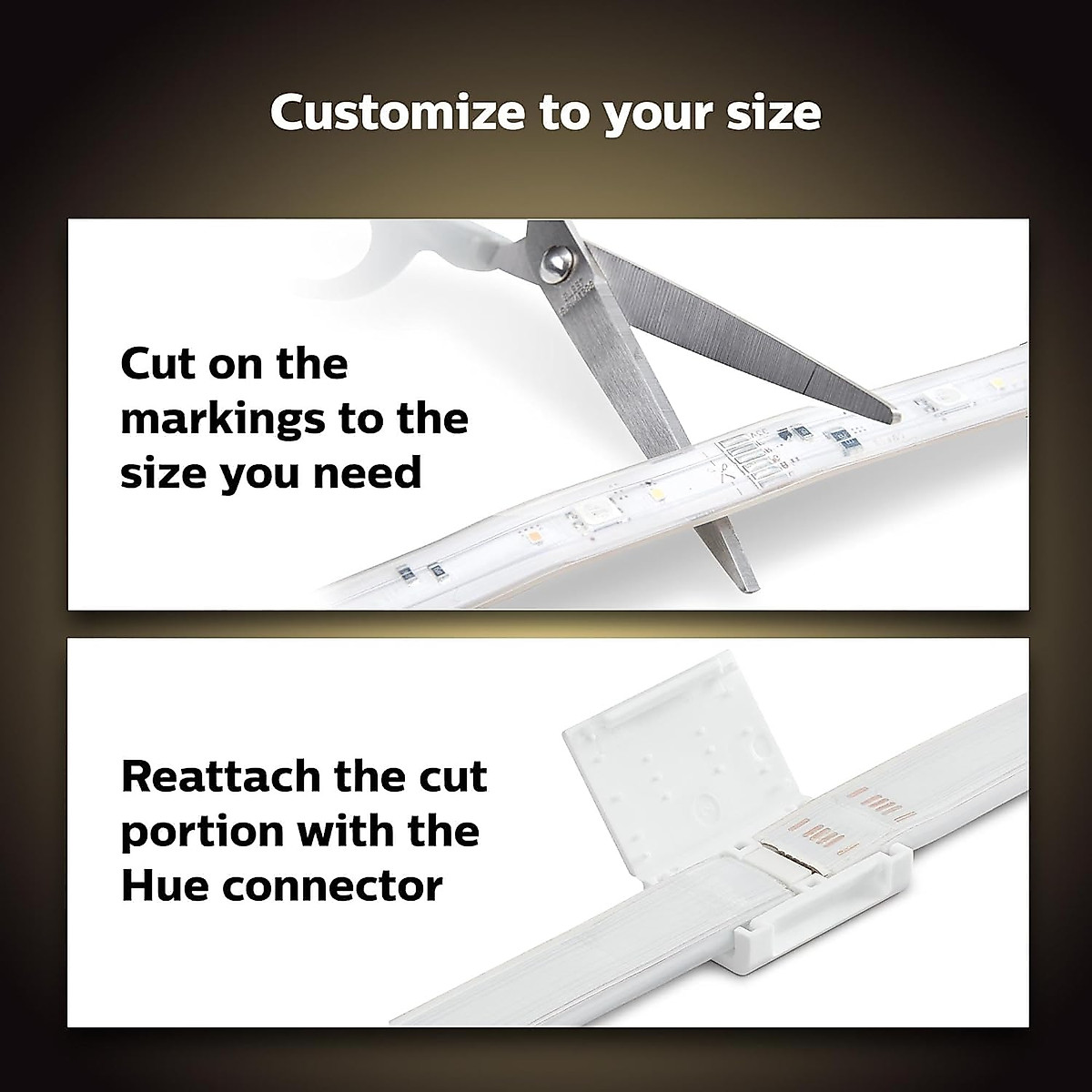 Philips Hue Lightstrip Plus (2m/6ft Base Kit with Plug), Works with Amazon Alexa, Apple Homekit and Google Assistant, Bluetooth Compatible, Single Color Effect
