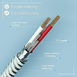 CableCreation 3.5mm to 2RCA Female Cable, 3ft Angle 3.5mm Mini-Jack to RCA Stereo Audio Y Cable Gold Plated, Compatible with iPhone,iPod,MP3,Tablets,HiFi Stereo System, Speaker Black and White/0.92m