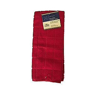 This (Red) Kitchen Starter Set Has Oven Mitts, Pot Holders, Kitchen Towels, Micro-Scrubber Dish Cloths, A Drying Mat, a Refrigerator Magnet Filled With Kitchen Safety Tips and more.