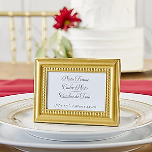 Kate Aspen Beaded Mini Gold Picture Frames/Place Card Holder, Wedding Decor, Wedding Favors, Tabletop Photo Holder (Set of 6)