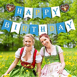 DodelyGz Oktoberfest Birthday banner,German Oktoberfest Theme Birthday Party Decoration Beer Festival Birthday Party Accessory