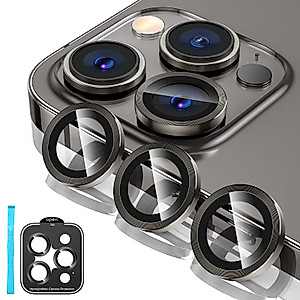 Tensea for iPhone 14 Pro / iPhone 14 Pro Max Camera Lens Protector, 9H Tempered Glass Camera Cover Screen Protector Metal Individual Ring Protector for iPhone 14Pro 6.1 inch iPhone 14 ProMax 6.7 inch 2022