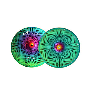 Arborea Mute Cymbal Set Low Volume Cymbal Pack 14"hi-hat+16"crash+18"crash+20"ride 5 Pieces Rainbow Drummer Practice Cymbal