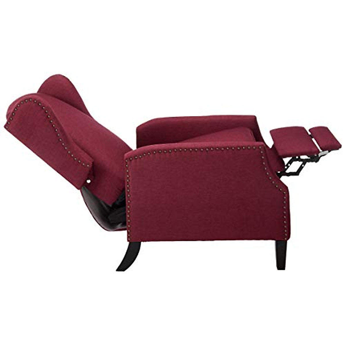 GDFStudio Weyland Wingback Traditional Fabric Recliner (Deep Red)