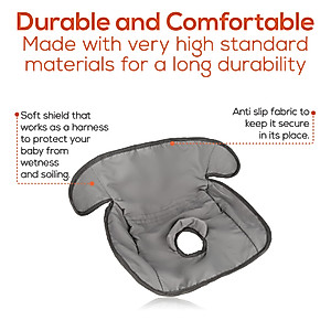 Trobo Car Seat Cover, Anti-Slip Vinyl Backing Waterproof Car Seat Protector Liner for Child, Infant, Stroller & Dinner Chair, Leak-Free Piddle Pad for Potty Training Toddlers, Machine Washable, Grey
