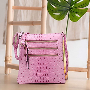 Dasein Crossbody Purse for Women Vegan Leather Shoulder Handbags Messenger Bags with Multi Zipper Pockets