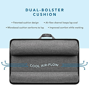 LAPGEAR Home Office Pro Lap Desk with Wrist Rest, Mouse Pad, and Phone Holder - Black Carbon - Fits up to 15.6 Inch Laptops - Style No. 91598