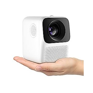 POKITTER Orca Mini Portable Projector with WiFi and Bluetooth, Android TV 9.0 with 5000+ Apps, 9000 Lumens, Native 1080P & 4K Supported, 4D Keystone Correction, 6W Speaker, 120" Image, HDR 10, T2 Max