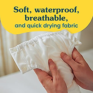 Charlie Banana Reusable Washable Swim Diaper, Easy On and Off Snaps for Baby Girls Boys, Soft and Snug Waterproof Fit to Prevent Leaks - White, Size L (22-34 lbs)