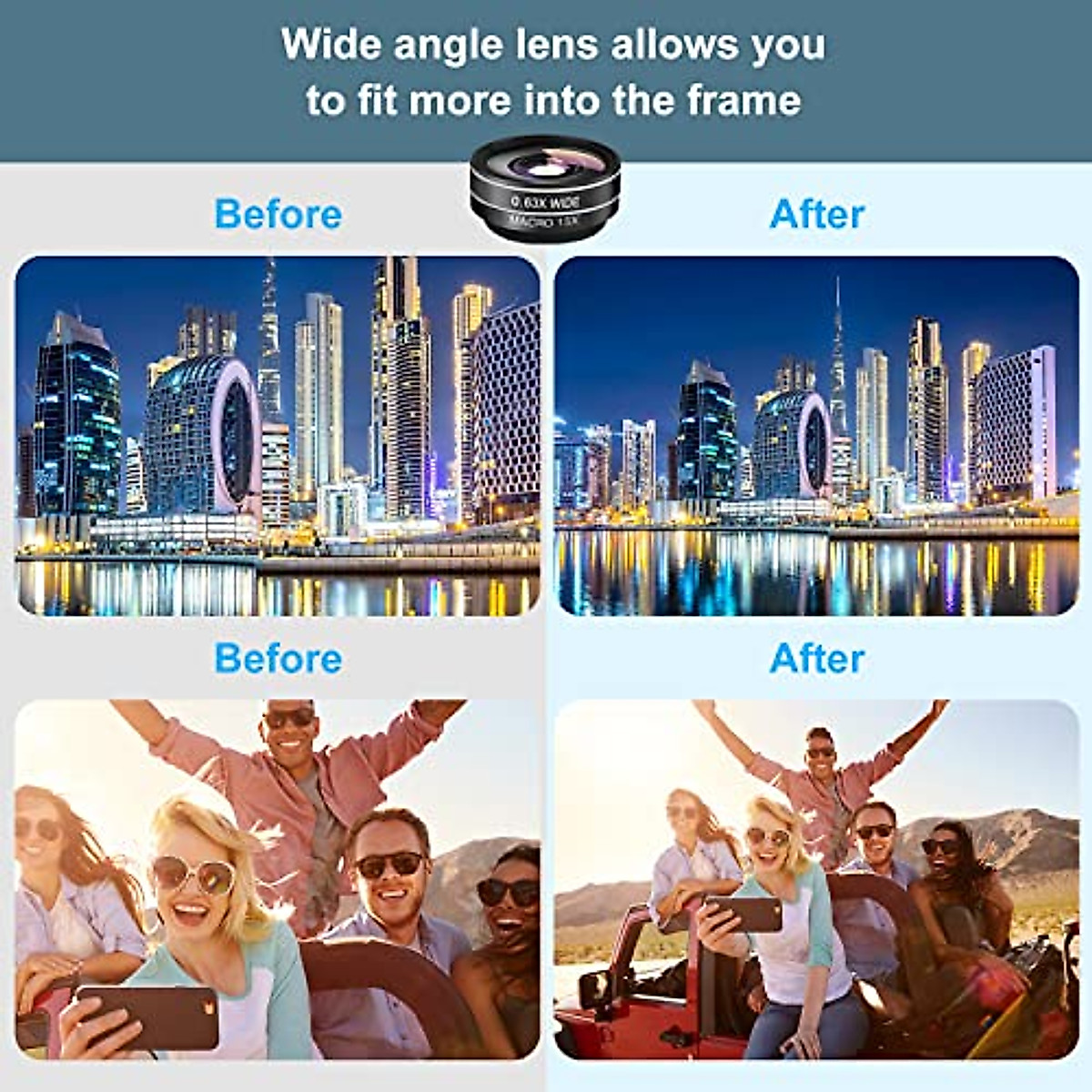 Mocalaca Phone Camera Lens (11 Lenses) Phone Lens Kit, Clip on Fisheye/Macro/Wide Angle Lens Attachment with Travel Case for iPhone 14 13 12 11 Xs X Pro Max Samsung Android Smartphone