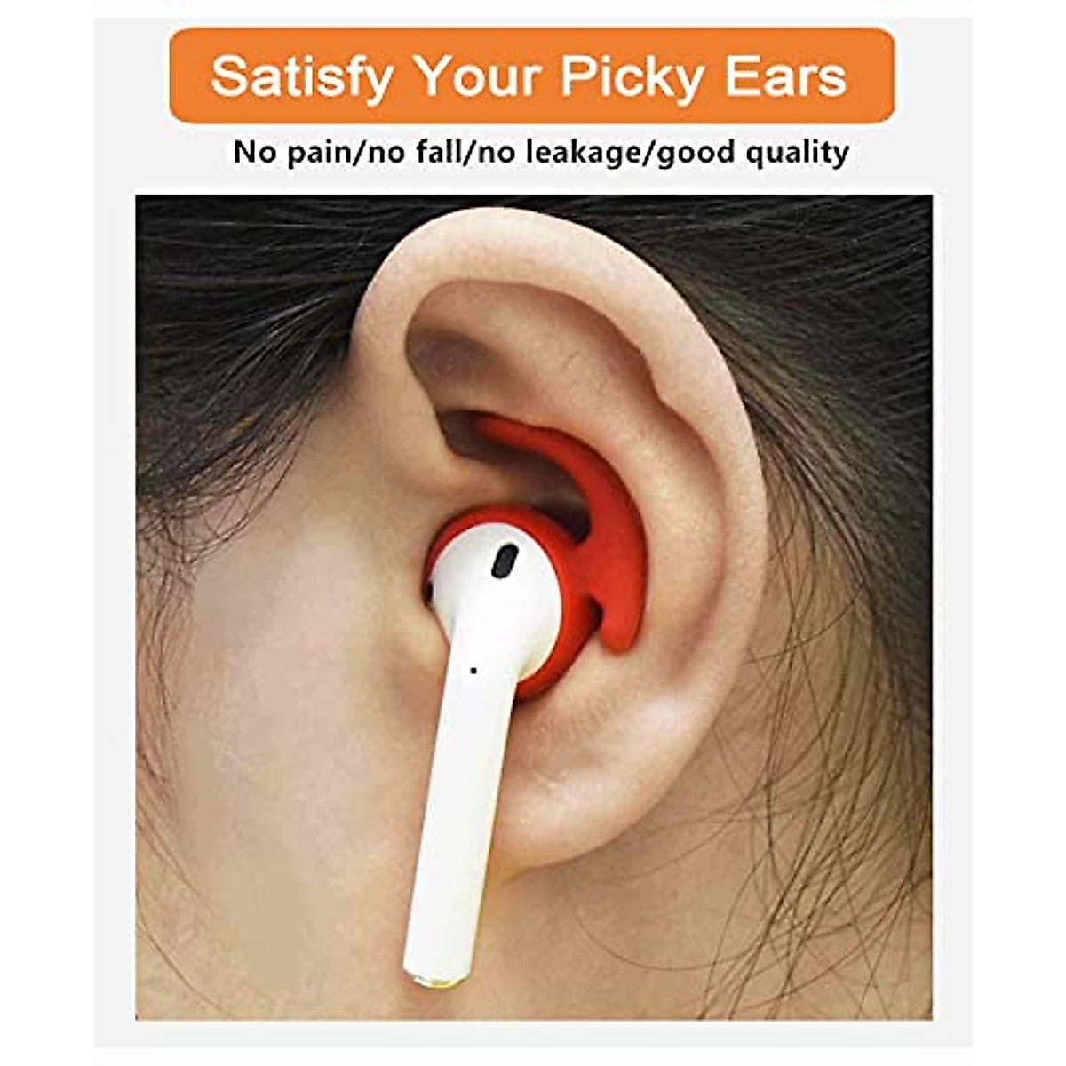 Ear Hooks Ear Cover Designed for Apple AirPods 1 and 2,Accessories for Running, Jogging, Cycling, Gym (3 White + 1 Black)