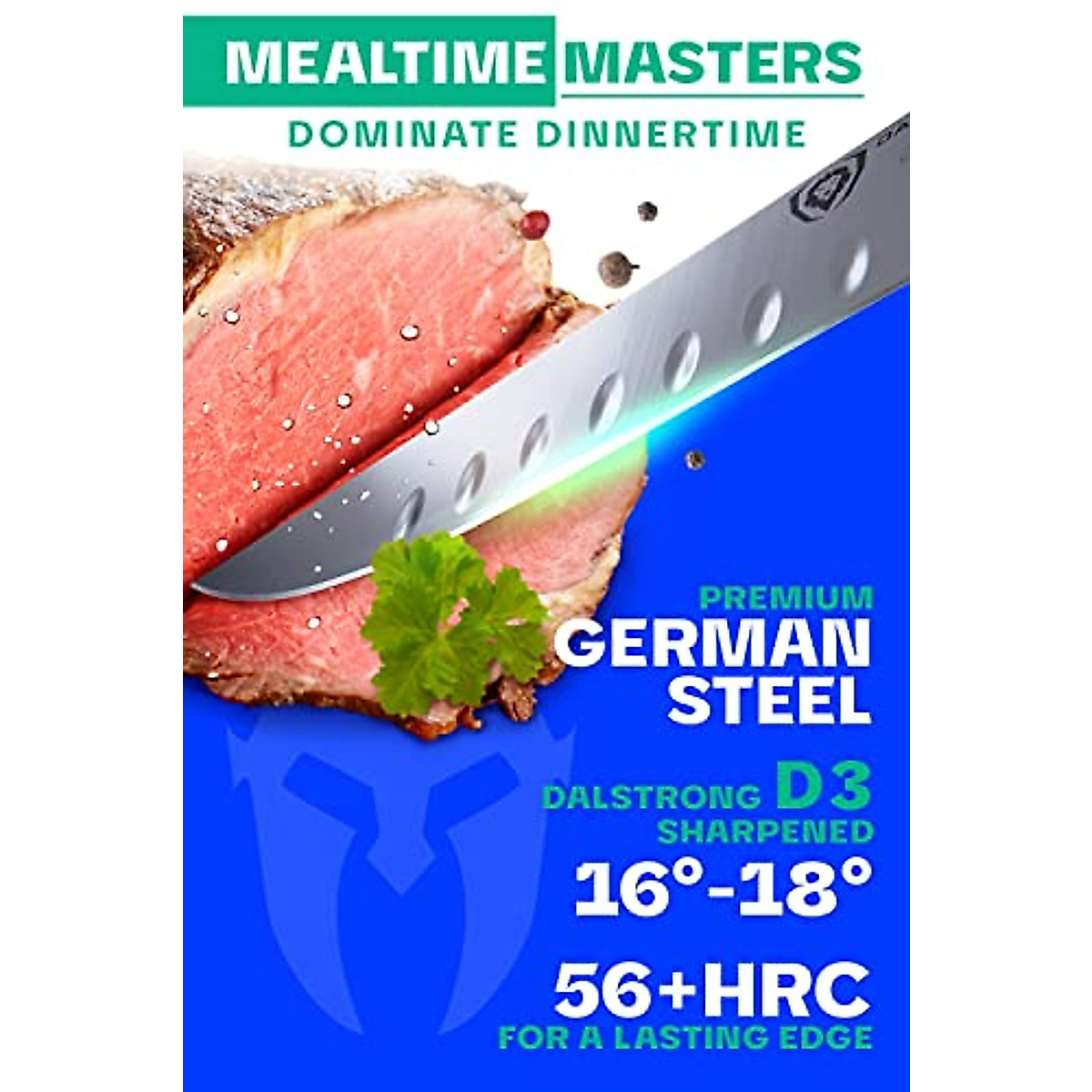 Dalstrong Gladiator Elite Series Forged High Carbon German Steel Steak 4-Piece Kitchen Knife Set with Black G10 Handle, 5 Inches, Sheaths Included